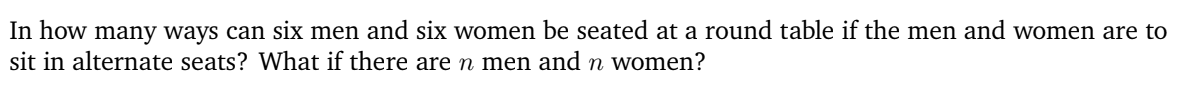 In how many ways can six men and six women be seated | Chegg.com