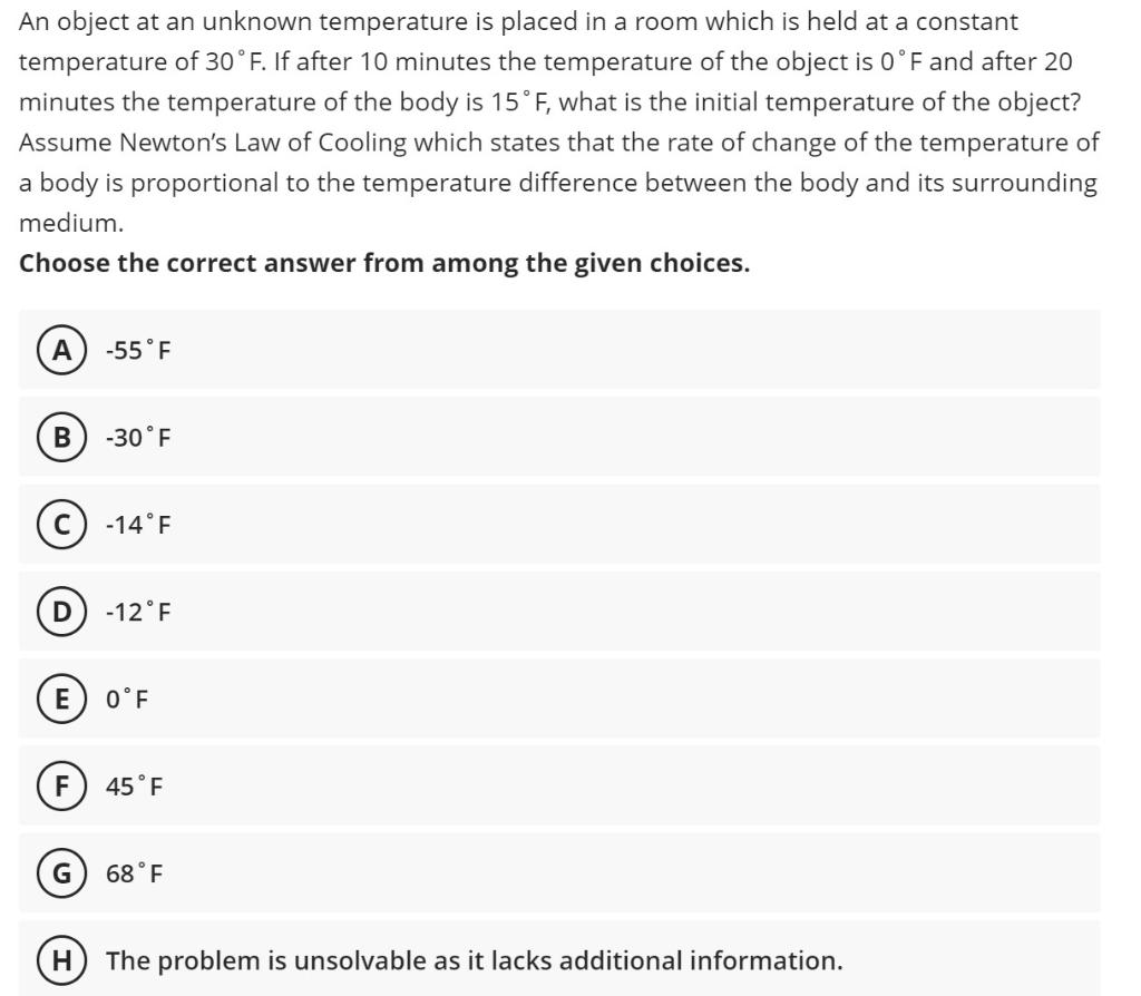 Solved An object at an unknown temperature is placed in a | Chegg.com