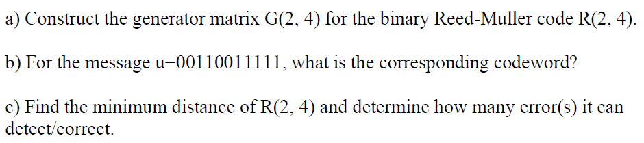 Solved Theory of Information and Coding I want to see every | Chegg.com