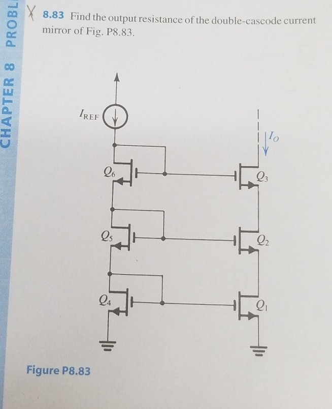 Solved 8.83 Find the output resistance of the double-cascode | Chegg.com