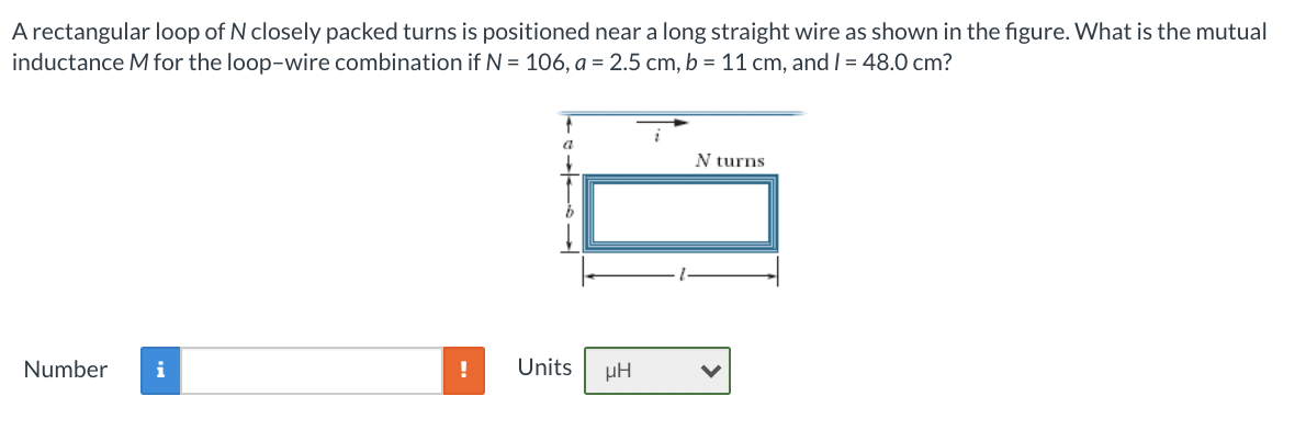 Solved A rectangular loop of N closely packed turns is | Chegg.com
