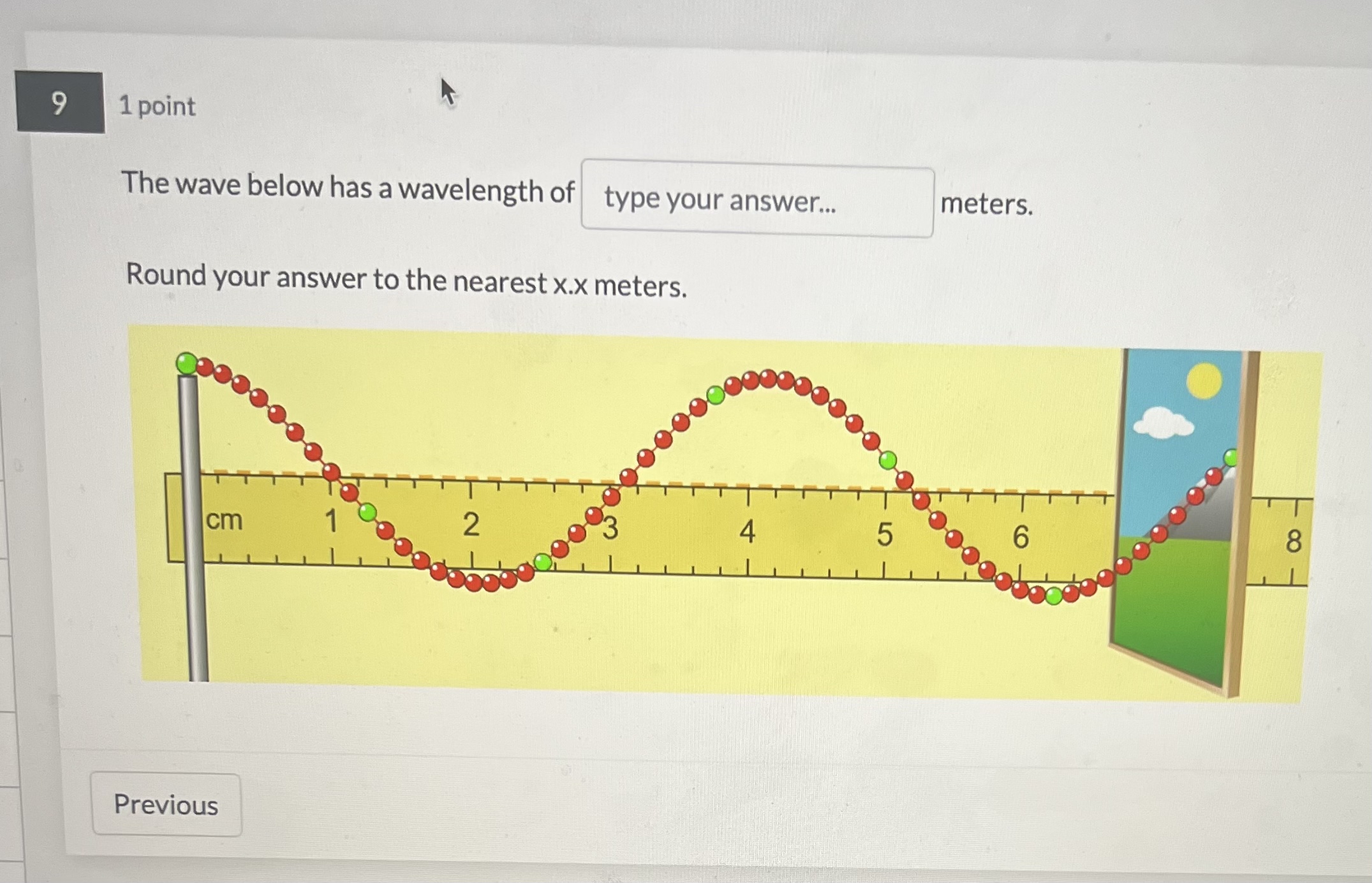Solved The wave below has a wavelength of meters. Round your | Chegg.com