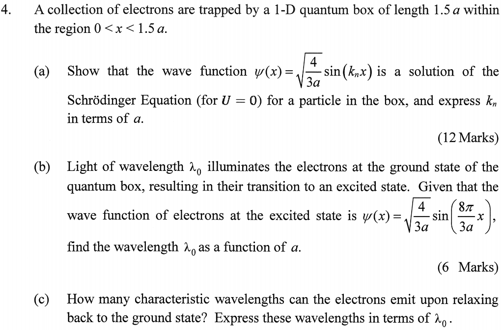 Solved 4. A collection of electrons are trapped by a 1-D | Chegg.com