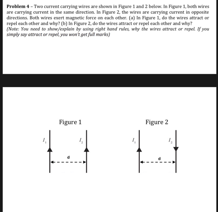 Solved Problem 4 - Two current carrying wires are shown in | Chegg.com