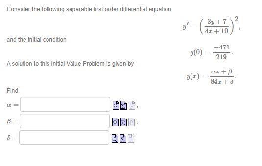 Solved Consider the following separable first order | Chegg.com