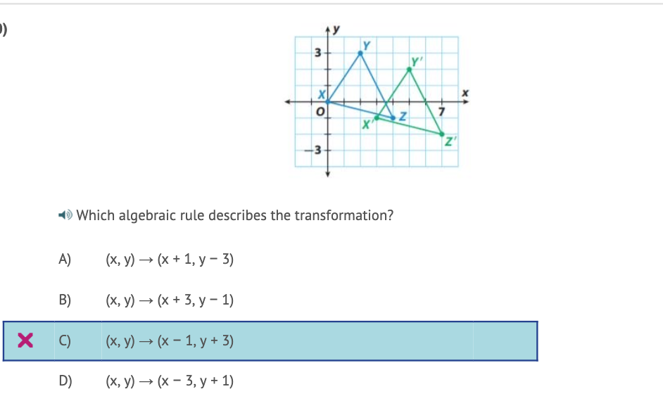 Solved Az Which algebraic rule describes the transformation? | Chegg.com