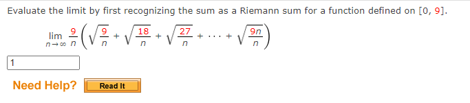 Solved Evaluate the limit by first recognizing the sum as a | Chegg.com