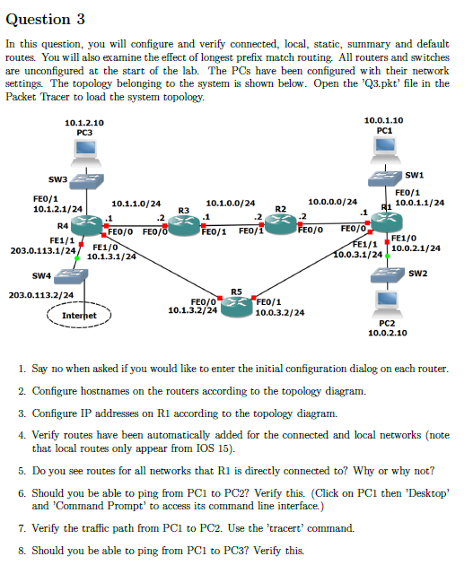 Solved In this question, you will configure and verify | Chegg.com