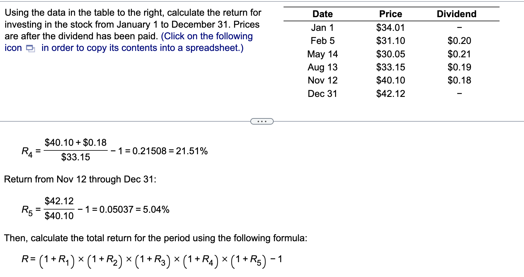 Solved Using the data in the table to the right, calculate | Chegg.com