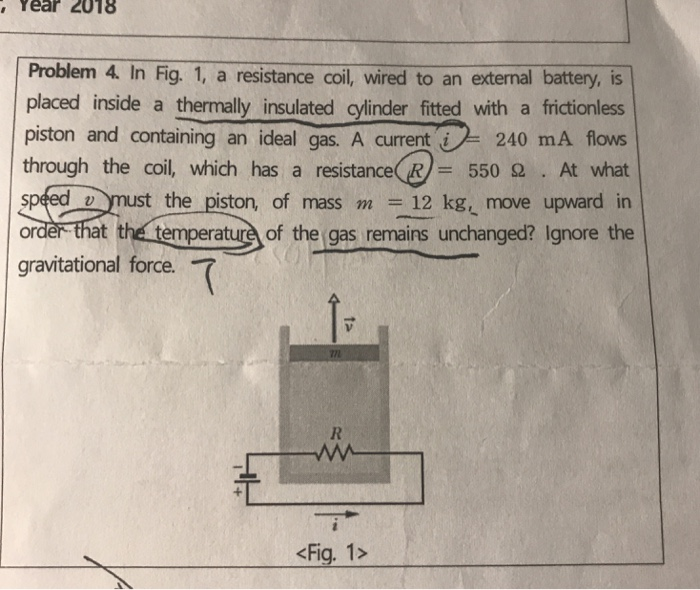 Solved , Year 2018 Problem 4. In Fig. 1, a resistance coil, | Chegg.com