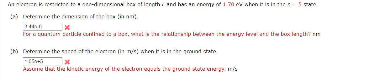 Solved An electron is restricted to a one-dimensional box of | Chegg.com