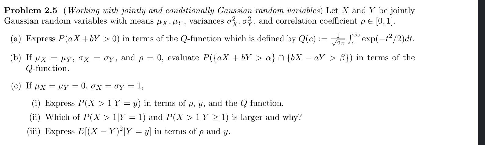 Solved Problem 2.5 (Working with jointly and conditionally | Chegg.com