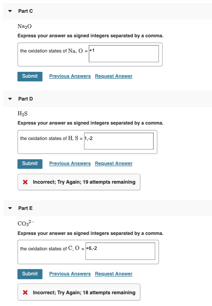 Solved Part C Na20 Express your answer as signed integers | Chegg.com Solved Part C Na20 Express your answer as signed integers | Chegg.com