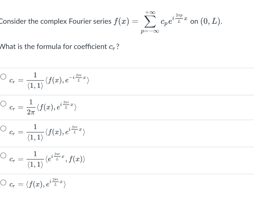 Solved Consider the complex Fourier series | Chegg.com