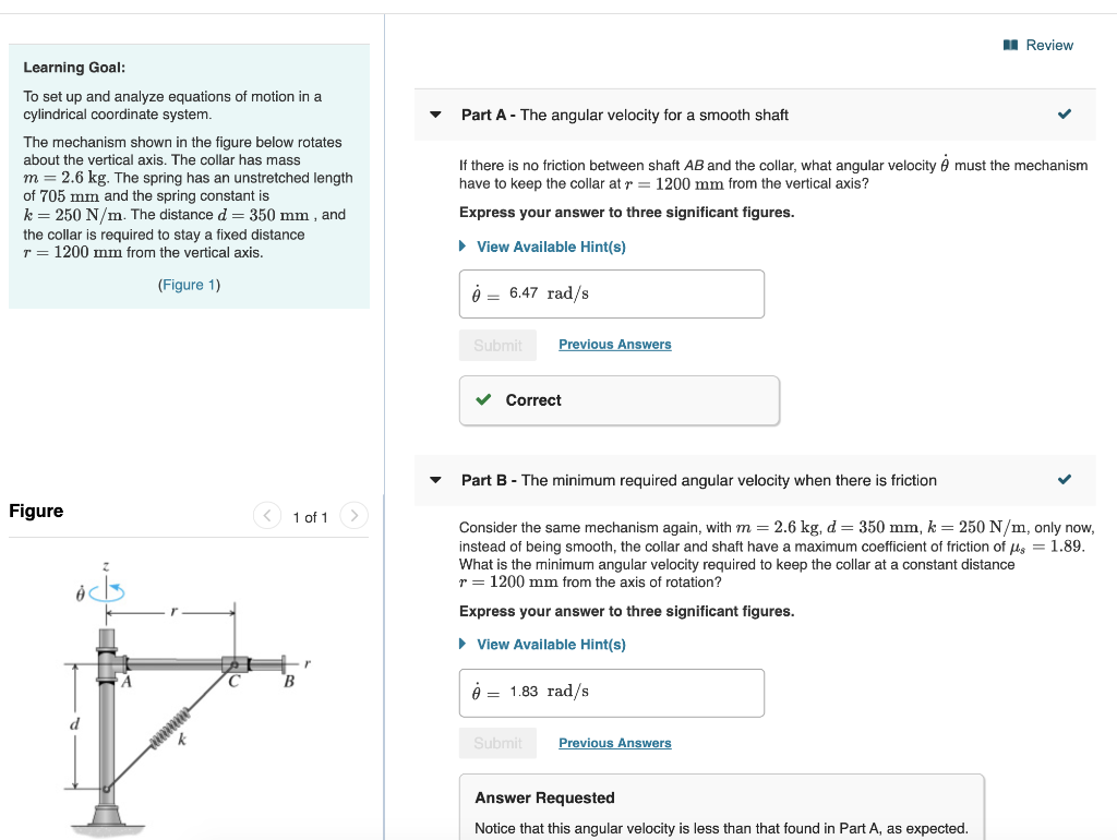 Solved Review Learning Goal: Part A - The angular velocity | Chegg.com