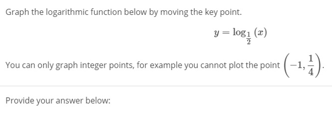 Solved Graph the logarithmic function below by moving the | Chegg.com