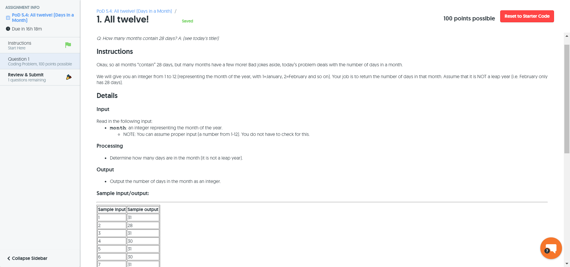 Solved ASSIGNMENT INFO POD 5.4: All twelve! (Days in a | Chegg.com