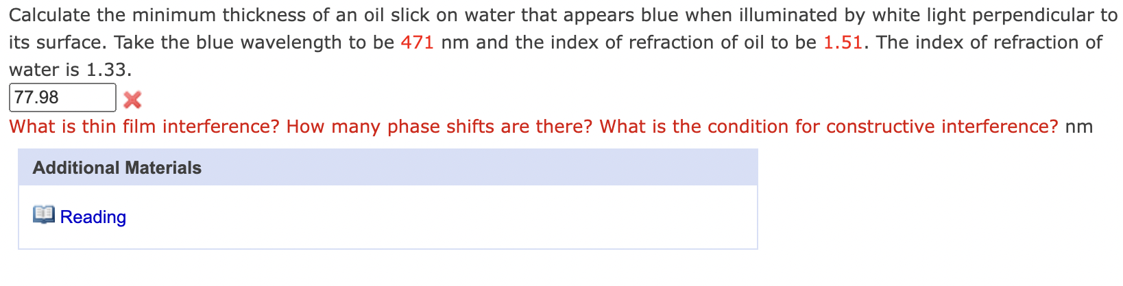 Solved Working on your car you spill oil (index of | Chegg.com