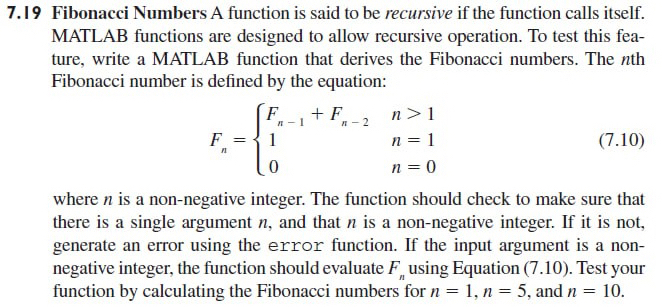 Solved 7.19 ﻿Fibonacci Numbers A function is said to be | Chegg.com