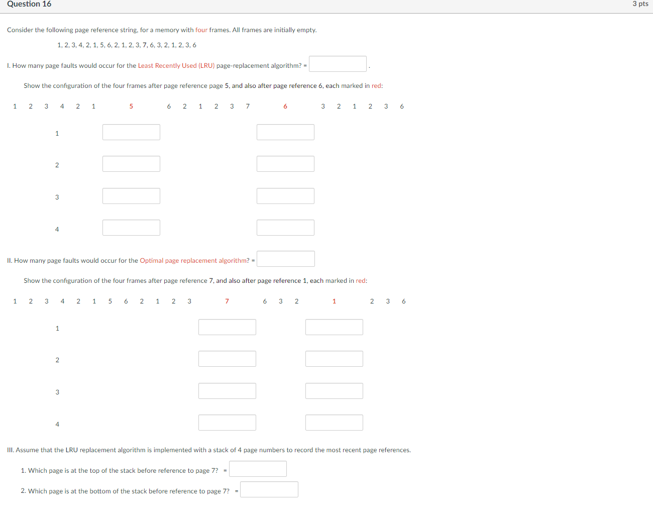 Solved Consider the following page reference string, for a | Chegg.com