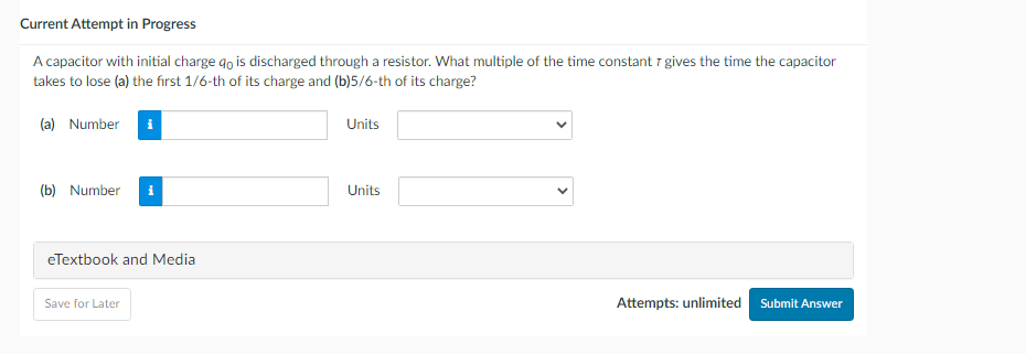 Solved A capacitor with initial charge q0 is discharged | Chegg.com