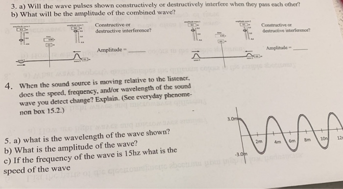 Solved 3, a) Will the wave pulses shown constructively or | Chegg.com