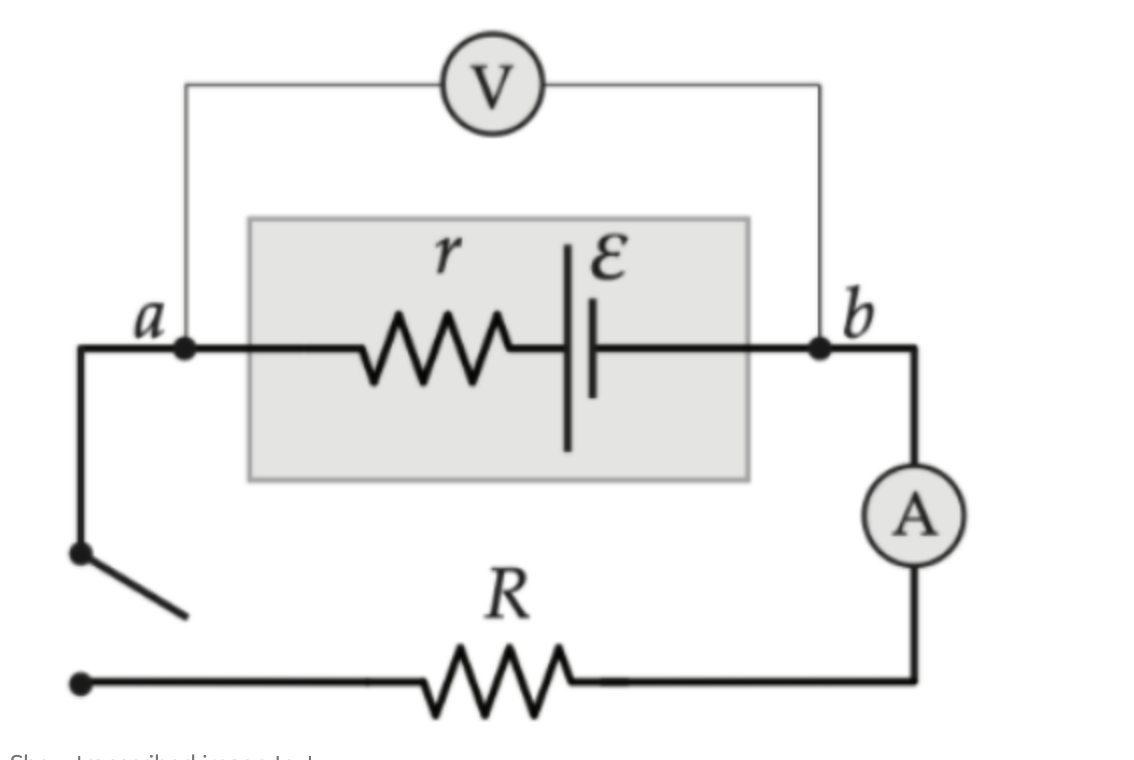 Solved A voltmeter connected at points a and b measures | Chegg.com