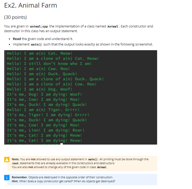 Solved here is the animal.cpp #include using | Chegg.com