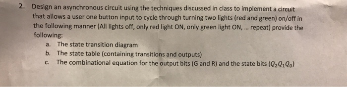 Solved 2. Design an asynchronous circuit using the | Chegg.com