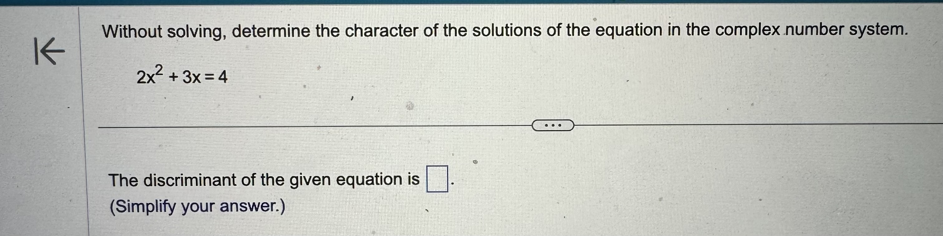 Solved Without solving, determine the character of the | Chegg.com