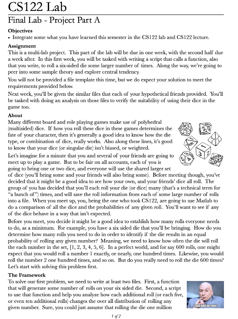 CS122 Lab Final Lab - Project Part A Objectives • | Chegg.com