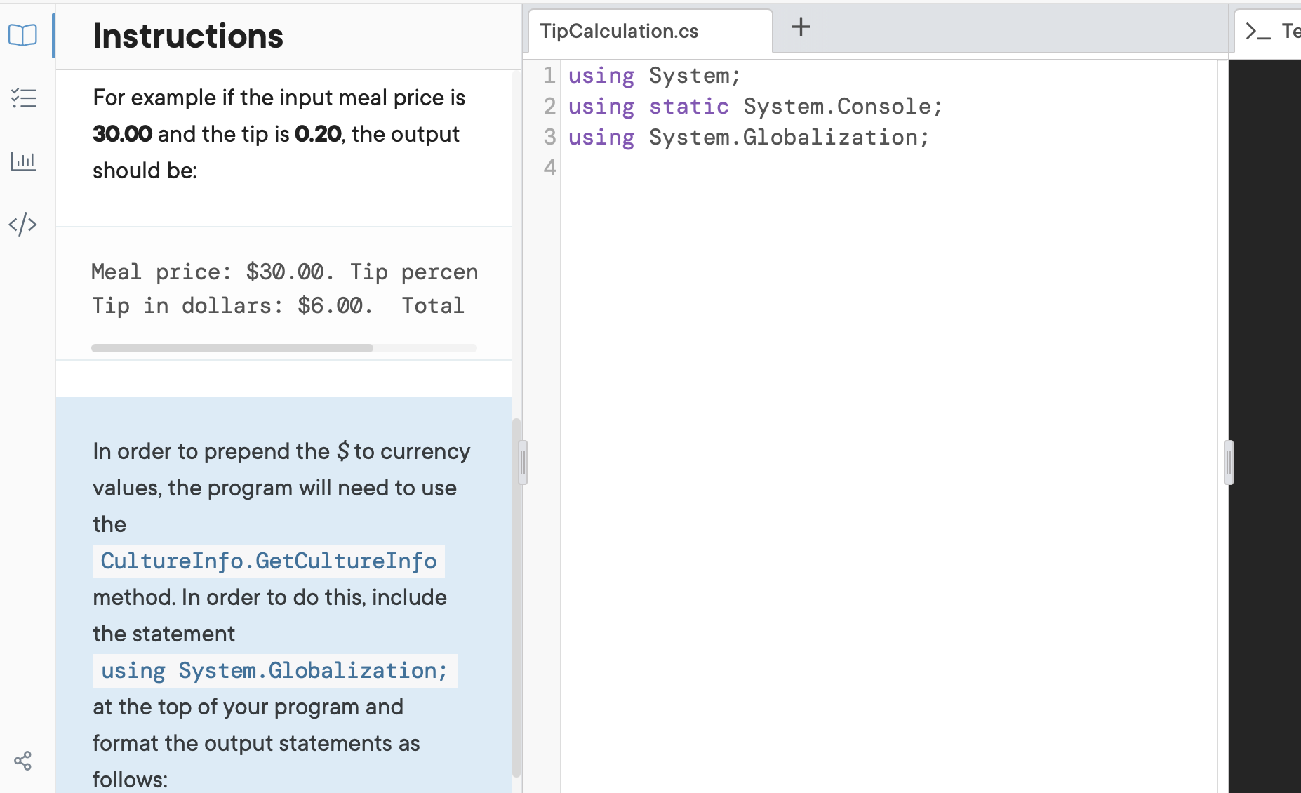 Solved Create a program named TipCalculation that includes | Chegg.com