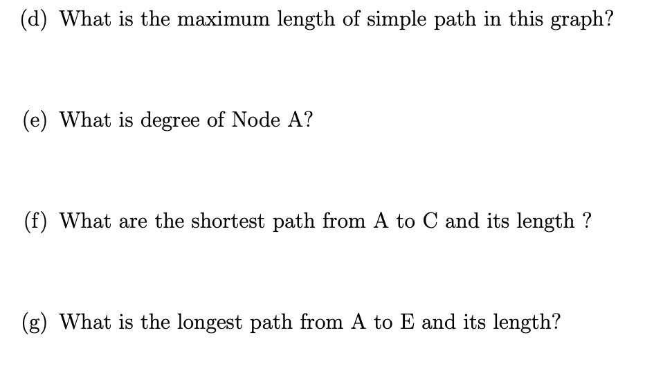 Solved 6. (13 points) Consider the undirected, unweighted | Chegg.com
