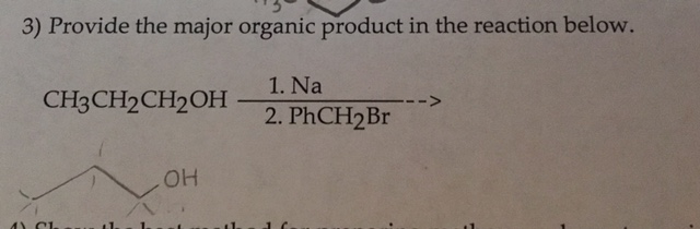 Solved 3) Provide the major organic product in the reaction | Chegg.com