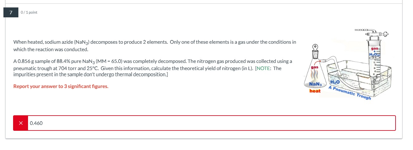 Solved When heated, sodium azide (NaN3) ﻿decomposes to | Chegg.com