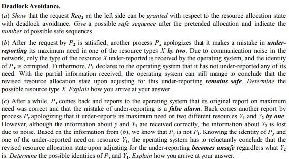 Solved Deadlock Avoidance. (a) Show that the request Req2 on | Chegg.com