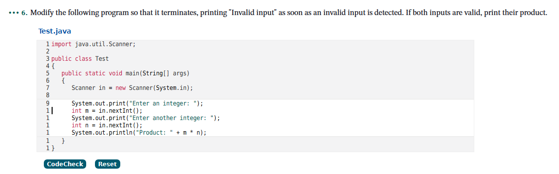 Solved ... 6. Modify the following program so that it | Chegg.com