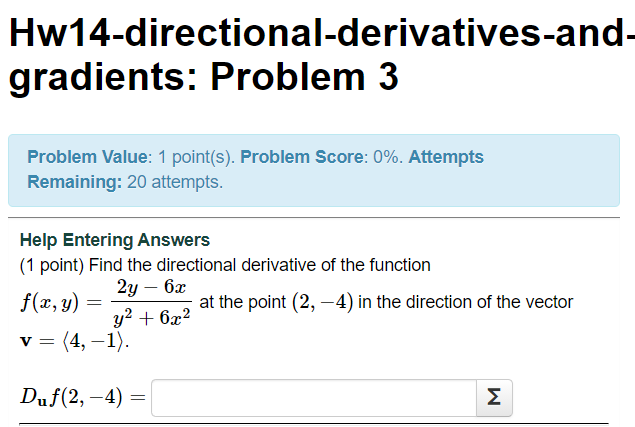 Solved Hw14-directional-derivatives-and- gradients: Problem | Chegg.com