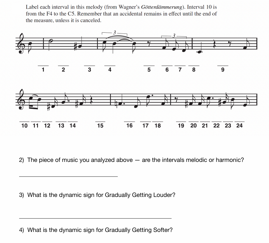 Label each interval in this melody (from Wagner's | Chegg.com