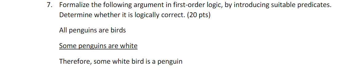 Solved Formalize the following argument in first-order | Chegg.com