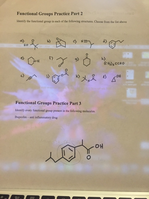 Solved Functional Groups Practice Part 2 Identify the | Chegg.com