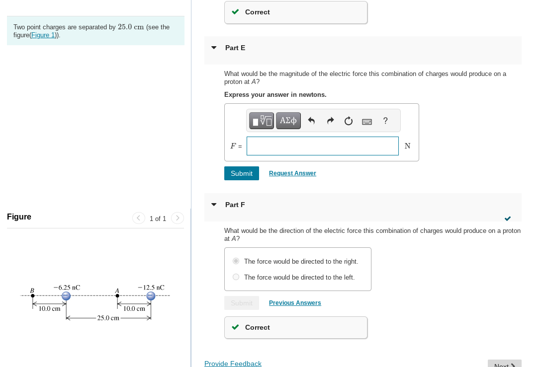 Solved Two point charges are separated by 25.0cm (see | Chegg.com