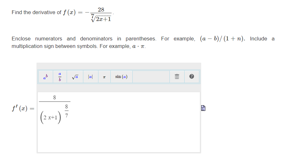 Solved Find the derivative of f(x)=-282x+17.Enclose | Chegg.com