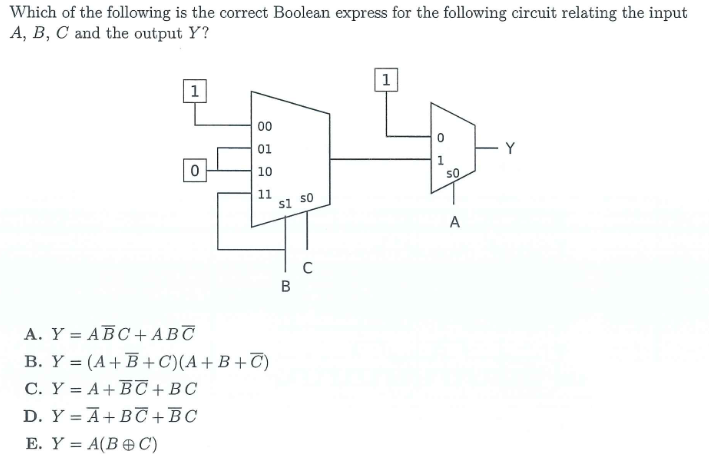 Solved Which of the following is the correct Boolean express | Chegg.com