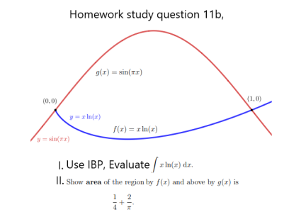 Solved Homework study question 11 b, I. Use IBP, Evaluate | Chegg.com