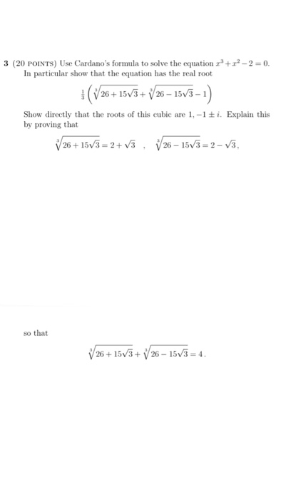 Solved Use Cardano's formula to solve the equation x^3 + x^2 | Chegg.com
