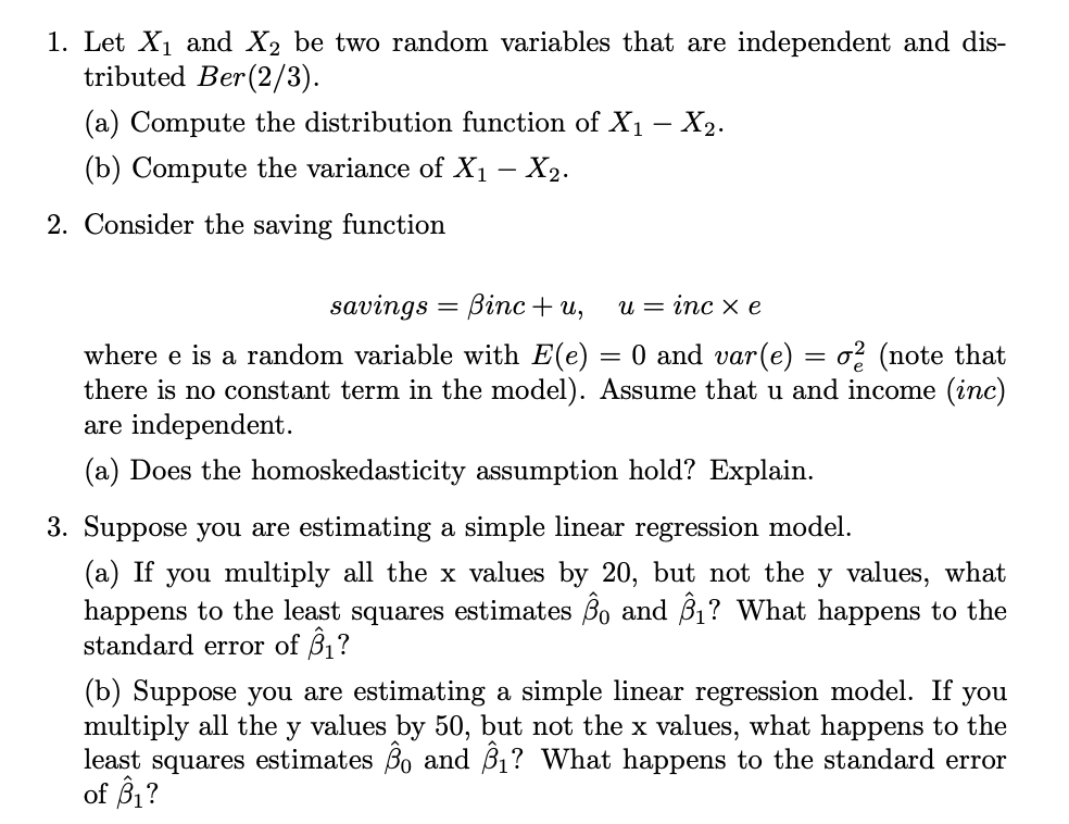 Solved 1. Let X1 and X2 be two random variables that are | Chegg.com