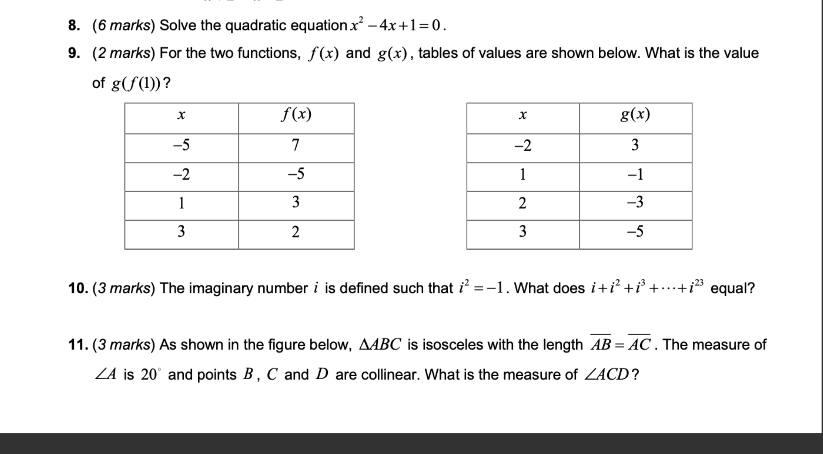 Solved (6 ﻿marks) ﻿Solve the quadratic equation x2-4x+1=0.(2 | Chegg.com