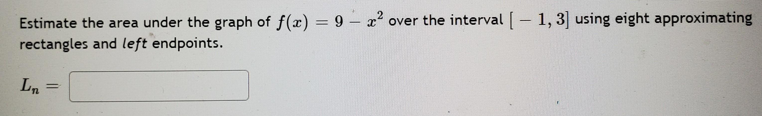 Solved In estimating the area under this graph of | Chegg.com