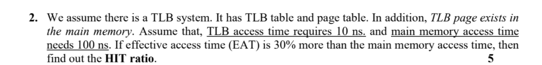 Solved 2. We assume there is a TLB system. It has TLB table | Chegg.com